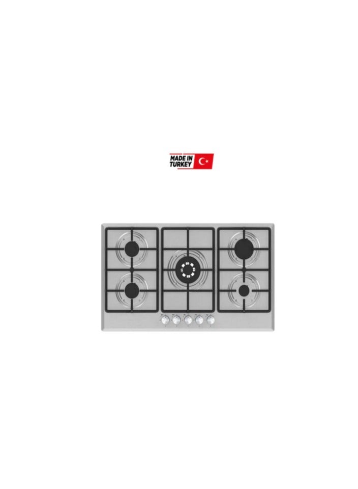 star max Star Max Built-in Hob, 90 cm, 5 Burners, Gas, Cast Iron ...