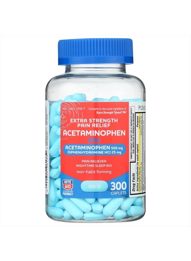 RITE AID Extra Strength Pain Relief Acetaminophen PM Caplets, 500mg ...