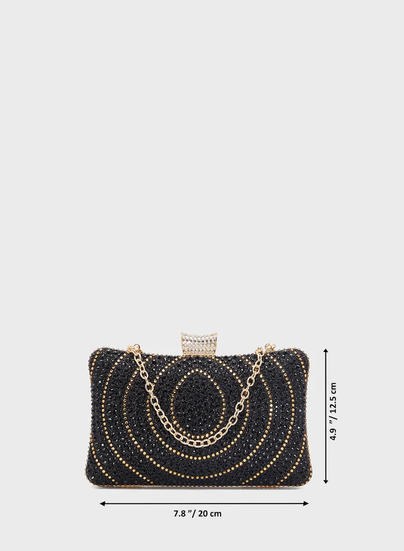 Ella Limited Edition Gold Accent Rhinestone Embellished Clutch for ...