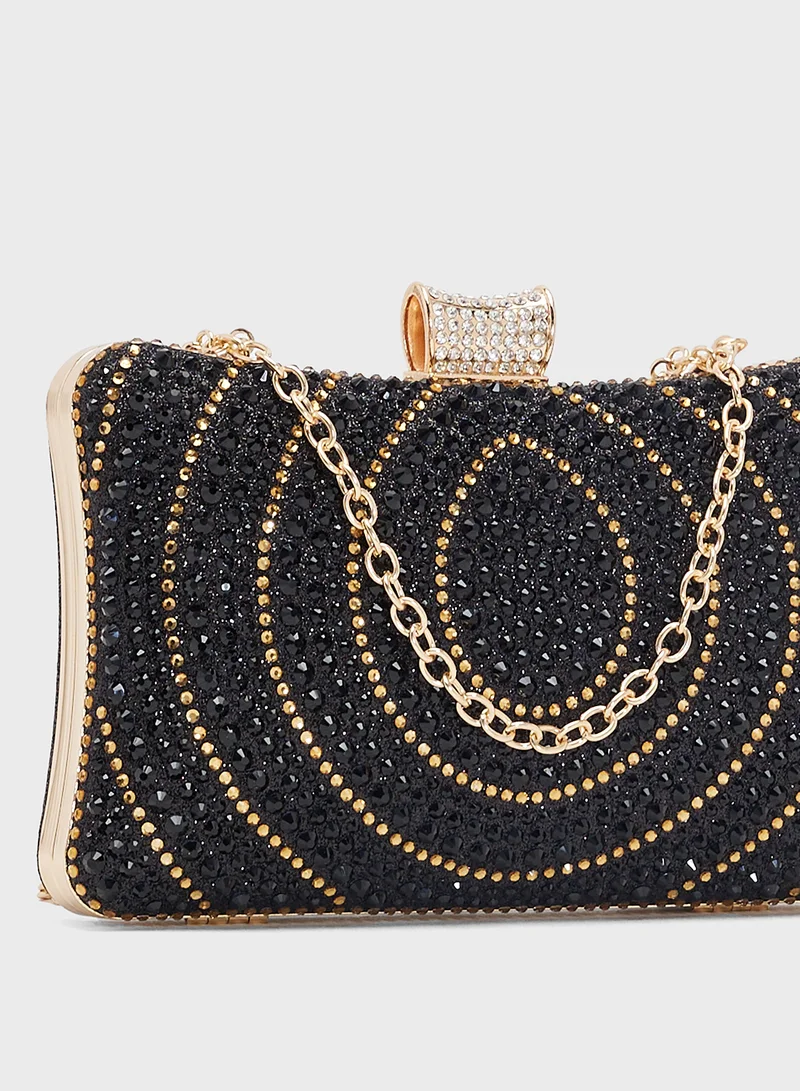 Ella Limited Edition Gold Accent Rhinestone Embellished Clutch for ...