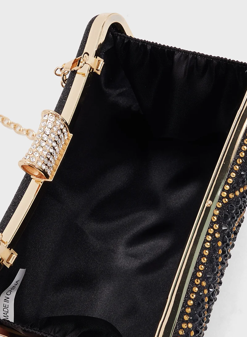 Ella Limited Edition Gold Accent Rhinestone Embellished Clutch for ...
