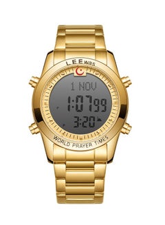 LEEWAS LEEwas Men's Waterproof Quartz Wrist Watch Gold Strap Prayer ...