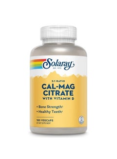 Solaray Calcium & Magnesium Citrate 2:1 Ratio w/Vitamin D-3, Healthy Bones, Muscle & Nervous ...