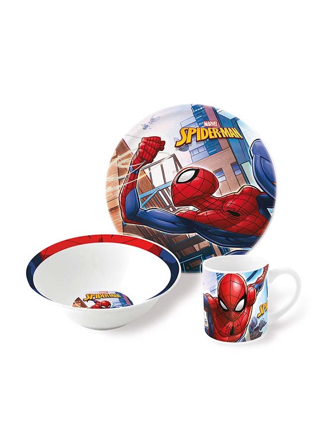 Disney 3-Piece Spiderman Streets Ceramic Dinner Set | Best Price UAE ...