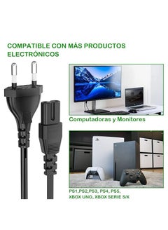 Generic Power Cable 2.5A 250V Compatible with ps4 ps5 xbox Laptop TV ...
