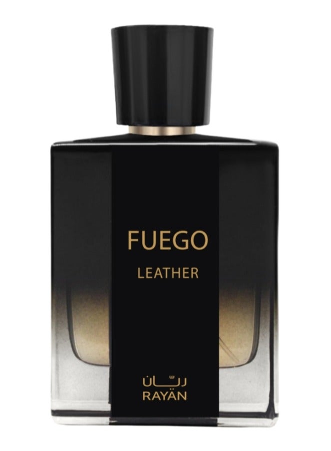 rayan RAYAN Fuego Leather Perfume for Men – Long Lasting Arabian Eau De Parfum, 100mL (3.34 Fl ...