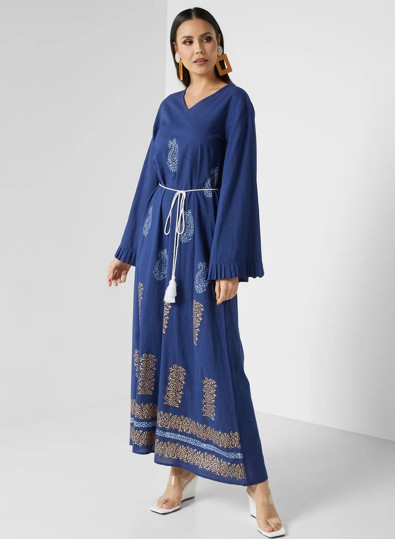 ARABIAN CLOSET Embroidered Tiered Jalabiya for Women | Best Price KSA