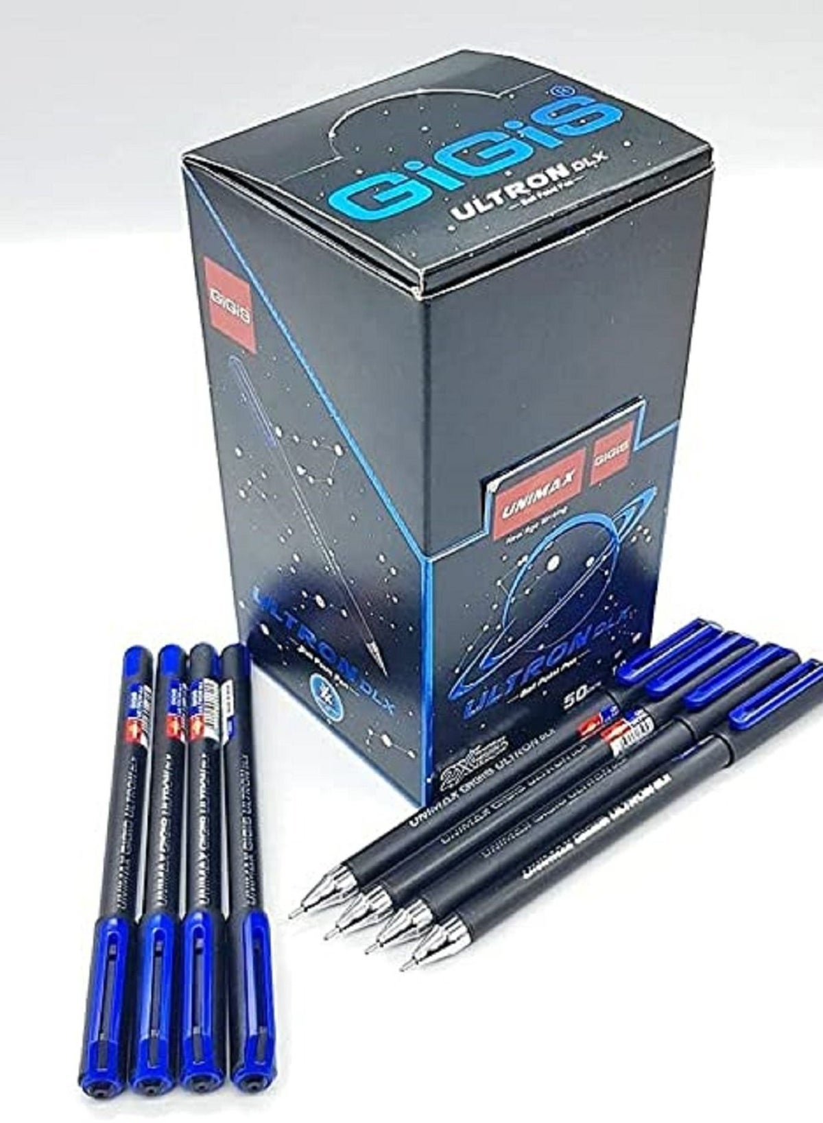 UNIMAX Unimax Ultron Dlx Ballpoint Pen 50Pcs 1.0mm Blue Box | Best ...