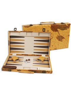 تسوق Da Vinci و18 Inch Leatherette Backgammon Set With Beautiful Old World Map Design أونلاين في ...