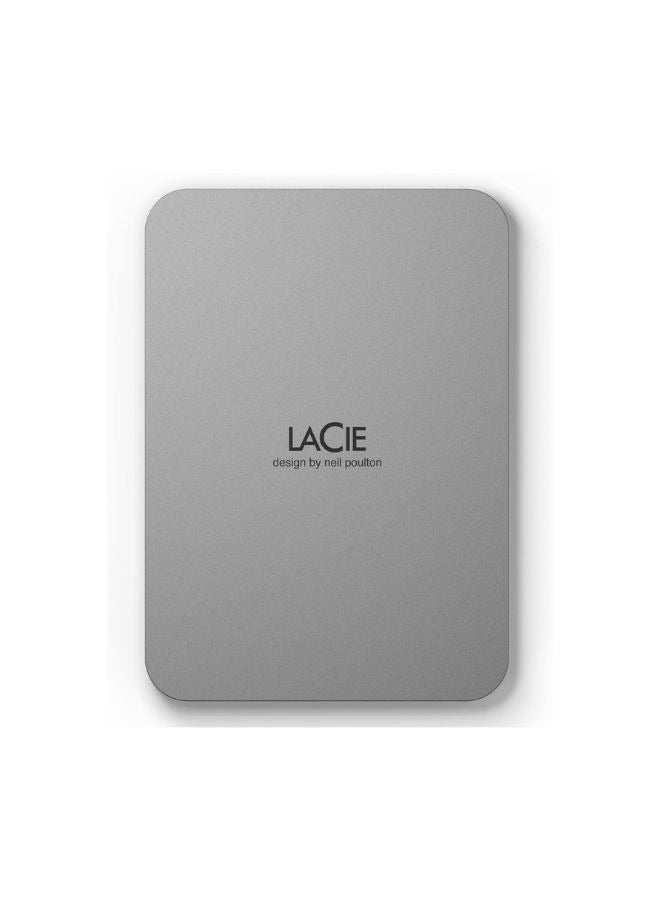 LACIE LaCie Mobile Drive 5TB External Hard Drive Portable HDD - Moon Silver, USB-C 3.2, for PC ...