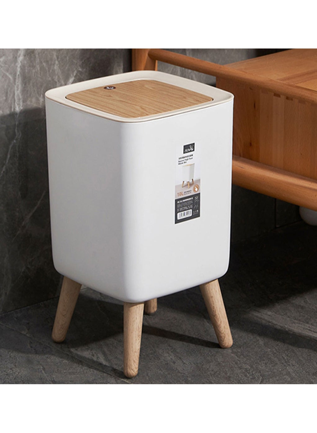 Generic Trash can 10L wooden legs | Best Price KSA | Riyadh, Jeddah