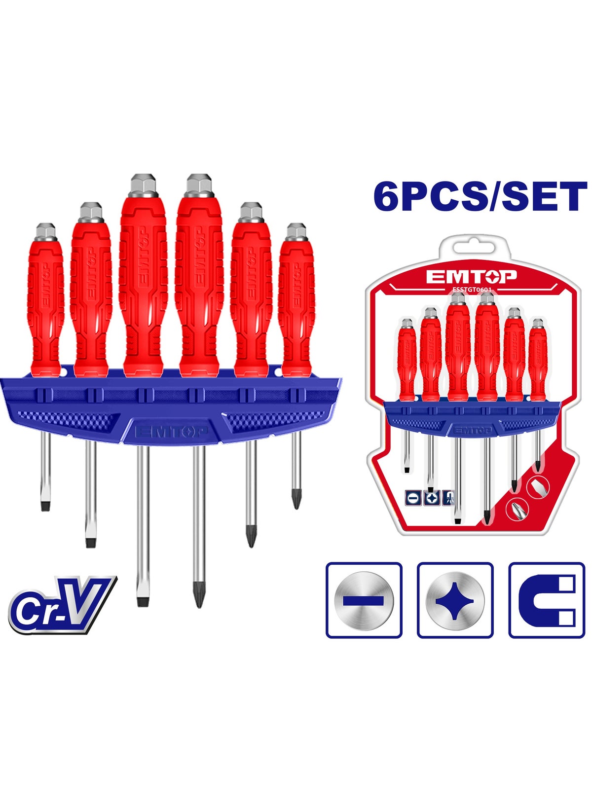EMTOP 6 Pcs go-through screwdriver set | Best Price KSA | Riyadh, Jeddah