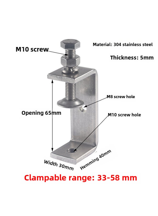 Generic 304 Stainless Steel Tiger Clamp Pipe Clamp Square U-shaped C ...