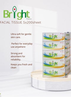 Bright plastics Facial Tissue 200 Sheets - 5 Box Pack | Best Price UAE ...