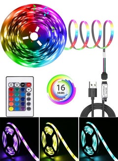 ABJ 2m, 5m RGB LED Strip Lights for Bedroom - Multicolor with Remote ...