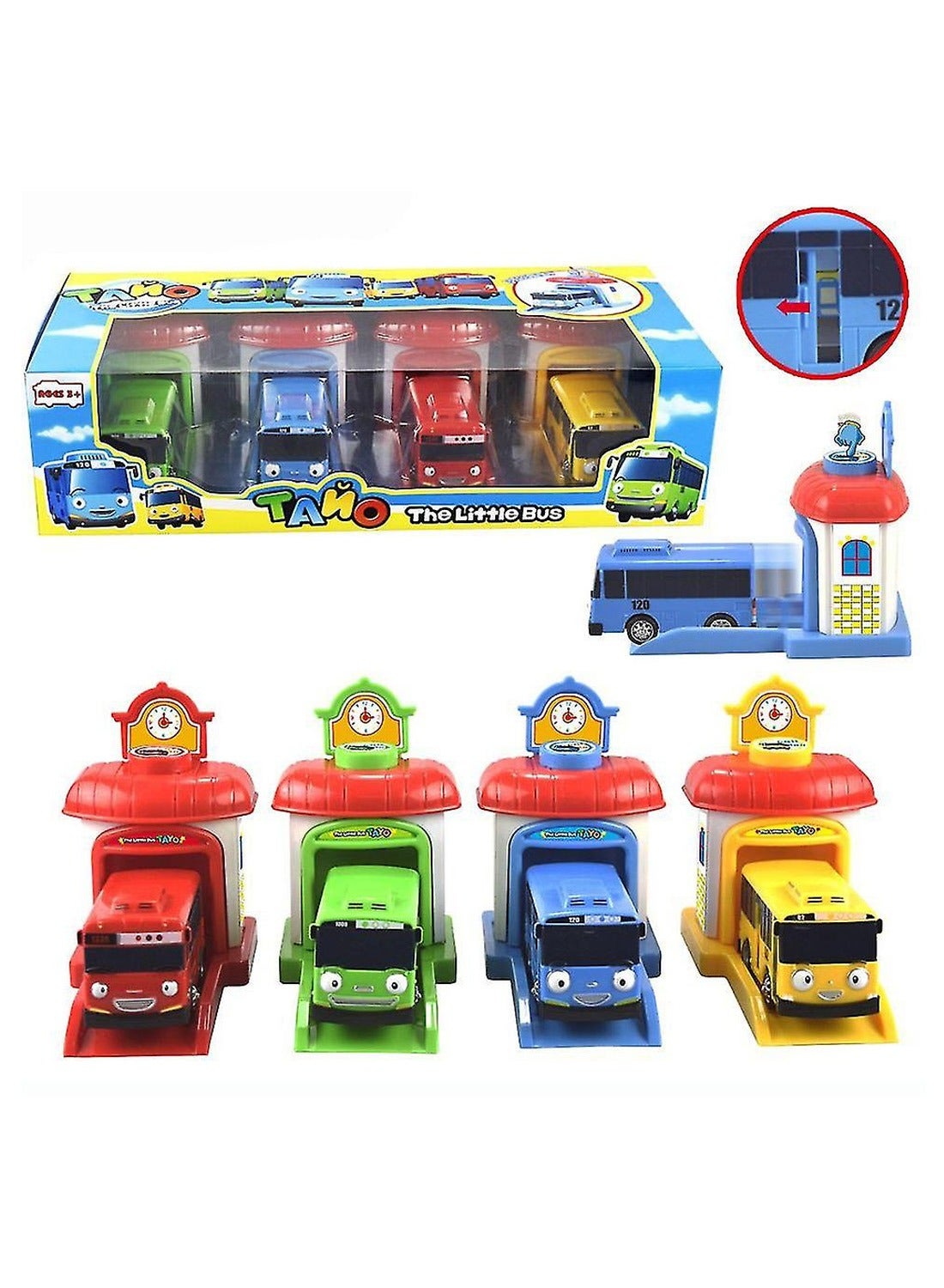Generic 4Pcs/Set Scale Model Tayo The Little Bus Children Miniature Bus ...