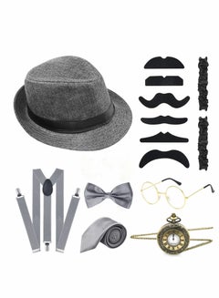 KASTWAVE 14 Pieces 1920s Men Costume Accessories Set Roaring Retro ...