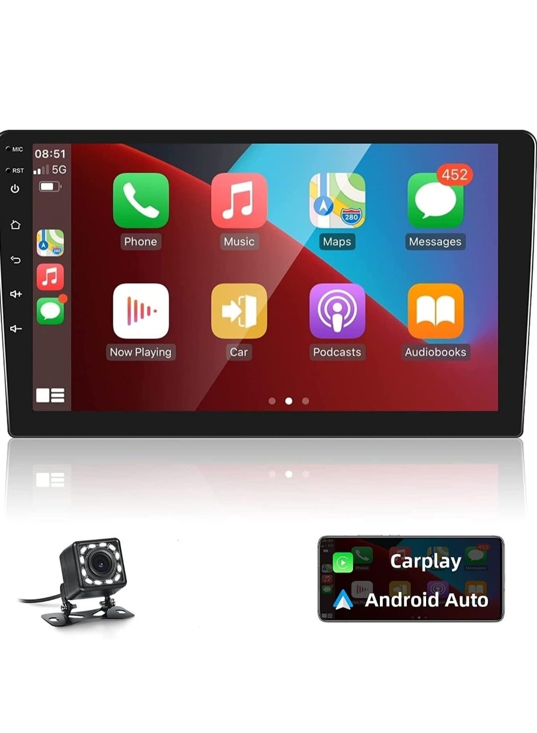 Vierex 9 Inch Android Car Stereo Double Din With Wireless Carplay ...