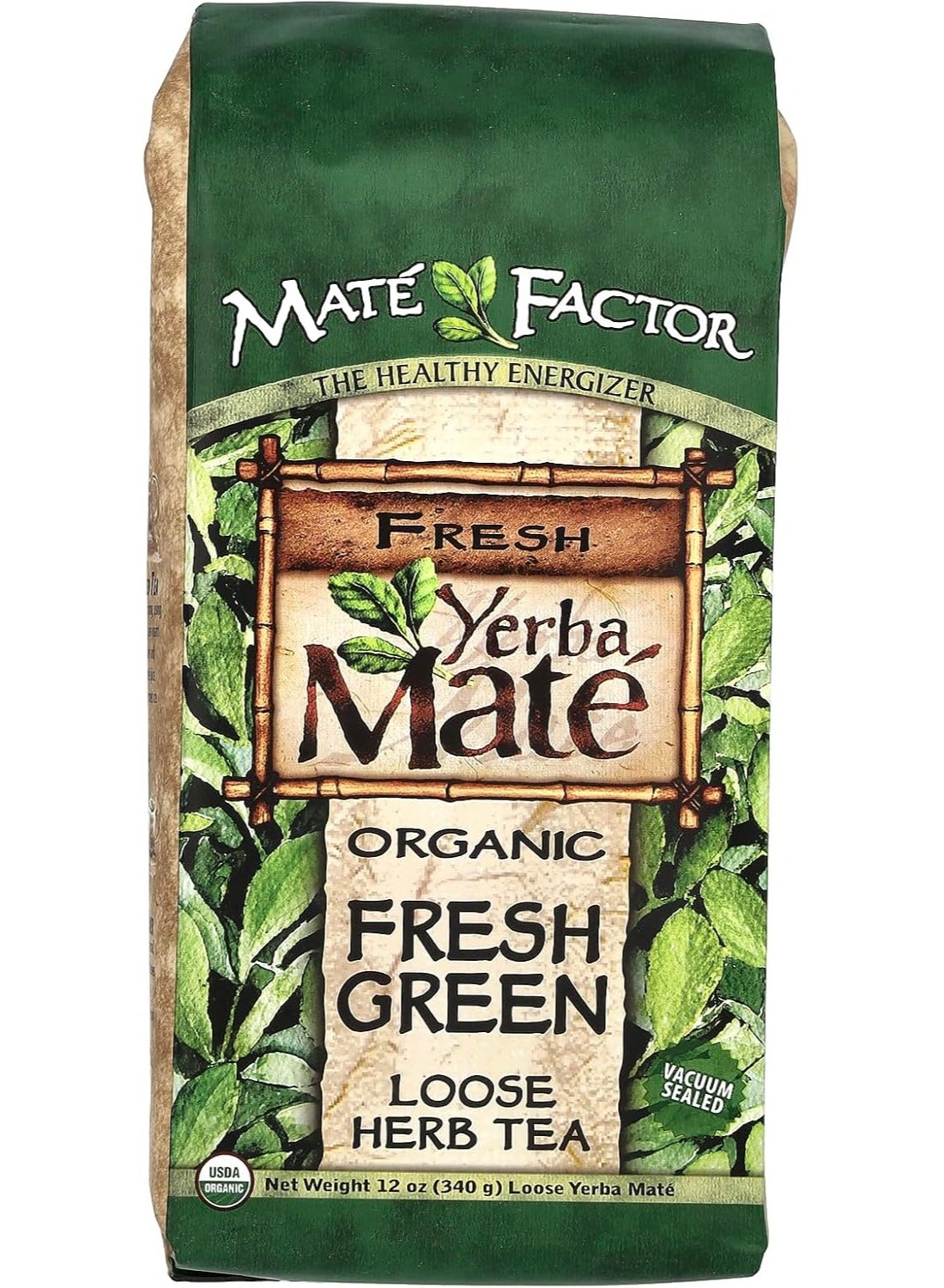 The Mate Factor Organic Yerba Mate, Loose Herb Tea, Fresh Green, 12 oz ...