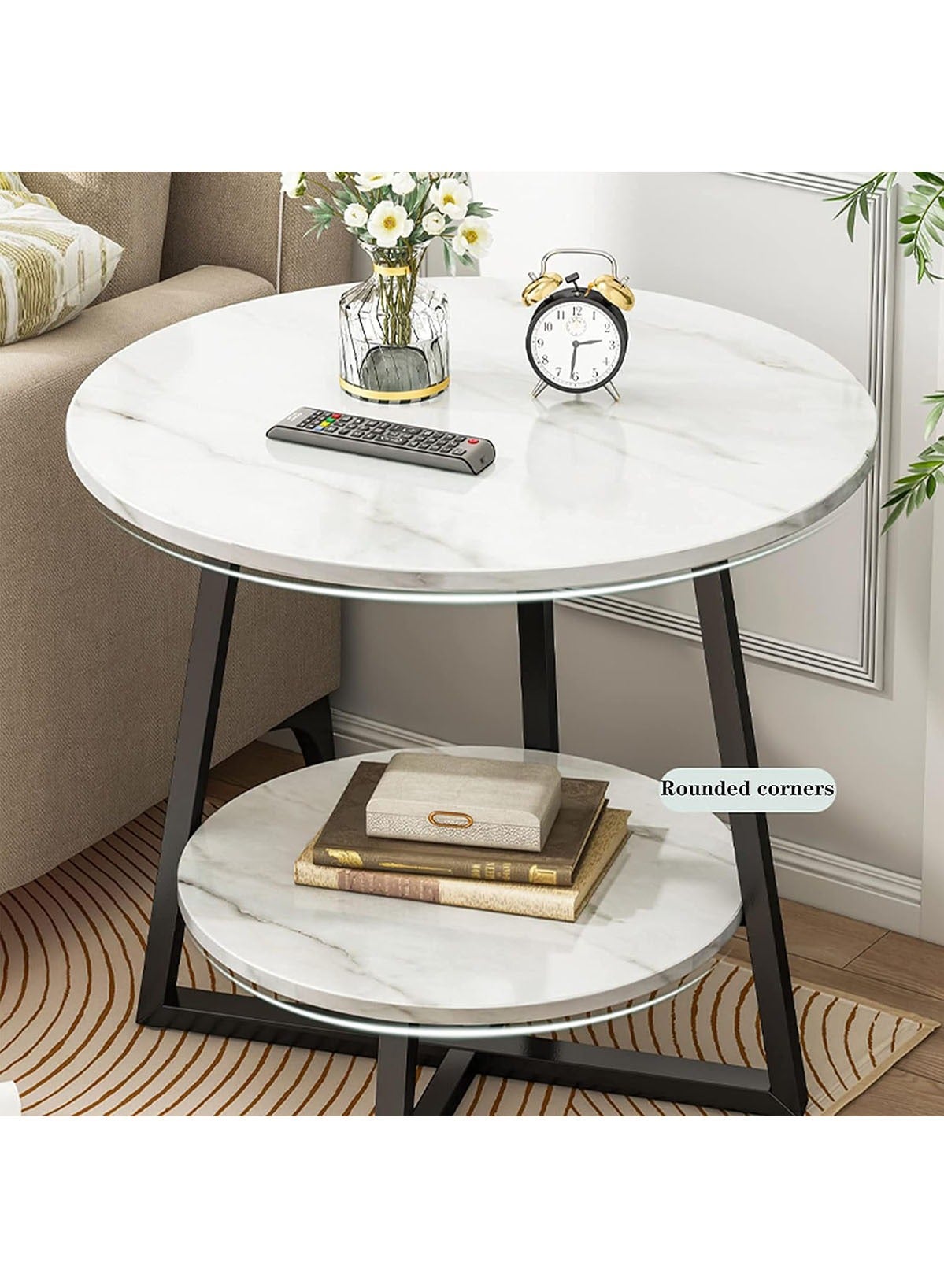 AGD Round Coffee Table 2-Tier Coffee Table 60 * 60 * 55cm ...