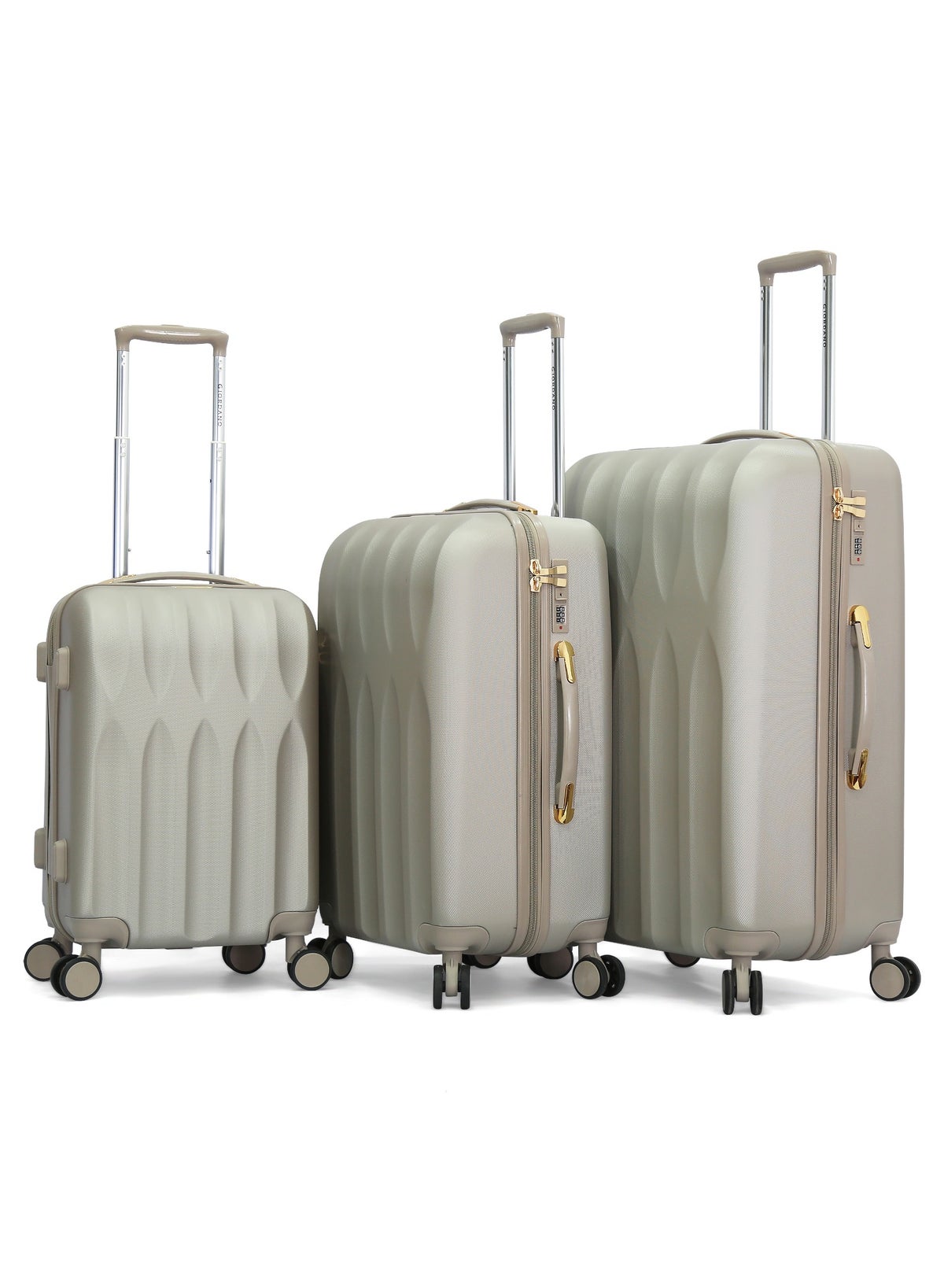 GIORDANO Giordano Hardside Luggage Trolley 3 PCS Set ,Champagne | Best ...