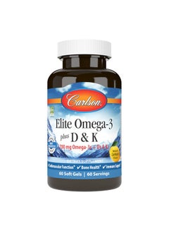 Carlson Elite Omega 3 Plus D & K 700 Mg Omega 3S + D3 & K2 Function ...