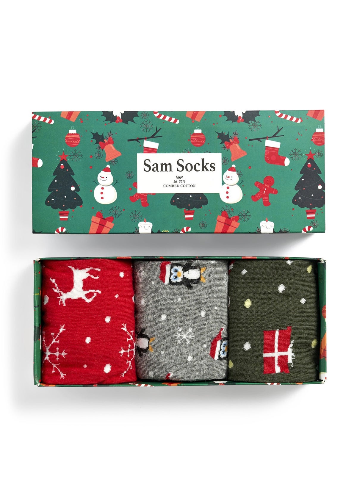 SAM SOCKS Set Of 3 Long Christmas Gift Patterns Socks Women Multi Color ...