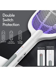 Generic 2-in-1 Handheld Bug Zapper Racket Electric Fly Swatter Mosquito ...