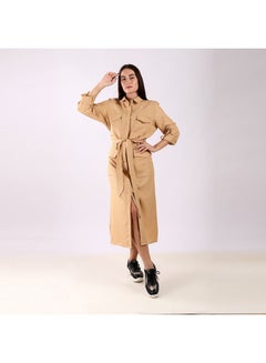 Esla ESLA Plain Long Sleeved Short Dress Honey Egypt | Cairo, Giza