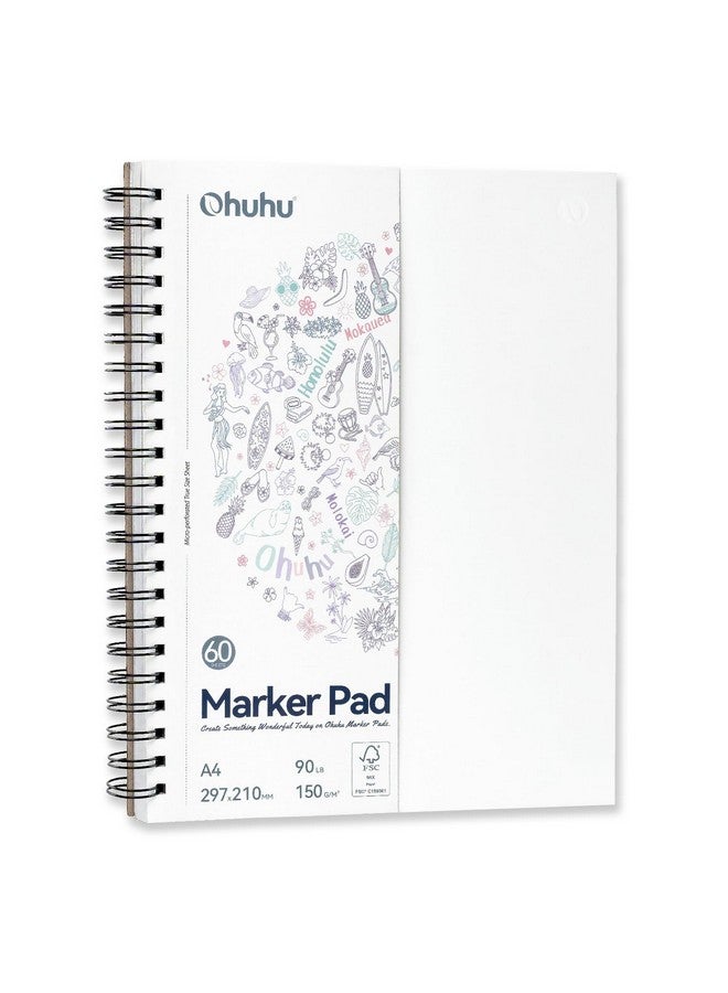 Ohuhu Ohuhu Sketchbook Bleedproof- A4, 60 Sheets/120 Pages of 150GSM ...