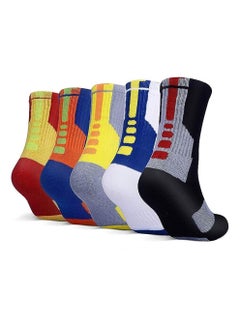 Generic 5 Pairs Mens Athletic Crew Socks Basketball Cushioned Thick ...