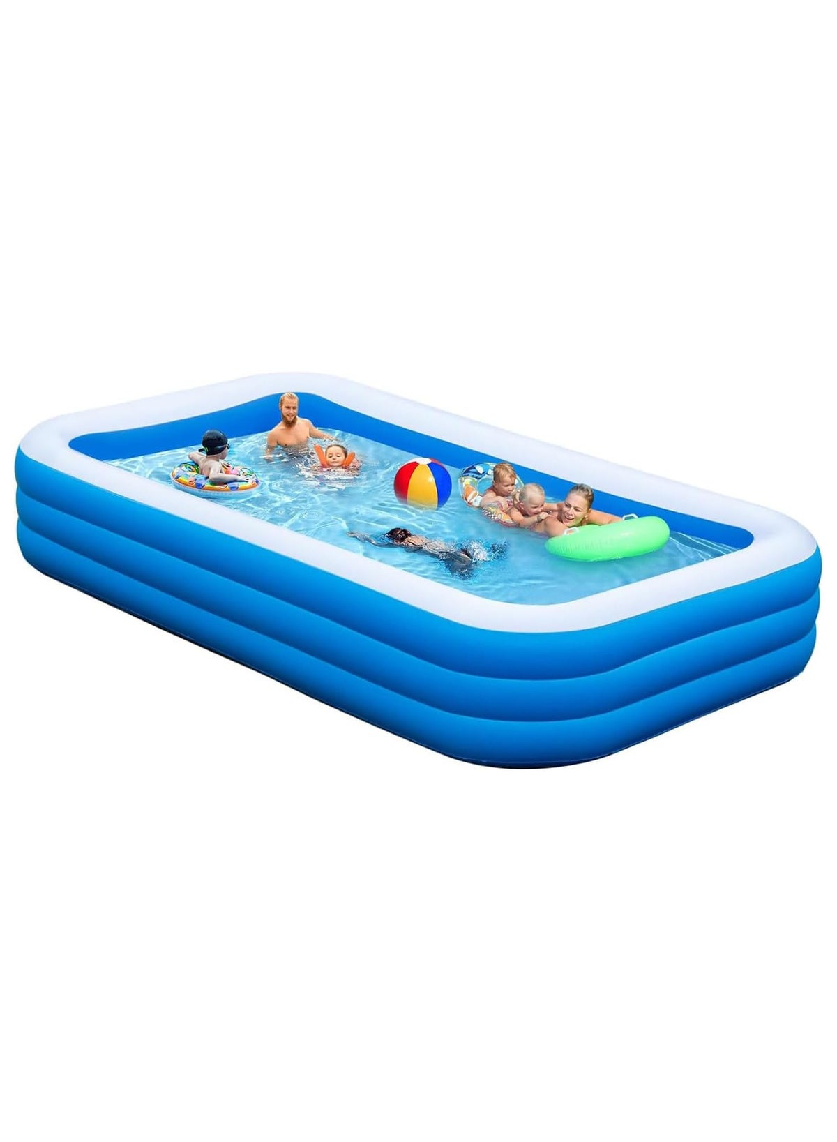 AUTOYSUR Inflatable Swimming Pool, Kiddie Pool with Electric Air Pump ...