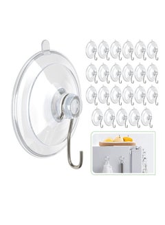 Excefore Suction Cup Hooks 45 mm Clear PVC Suction Cups with Metal ...