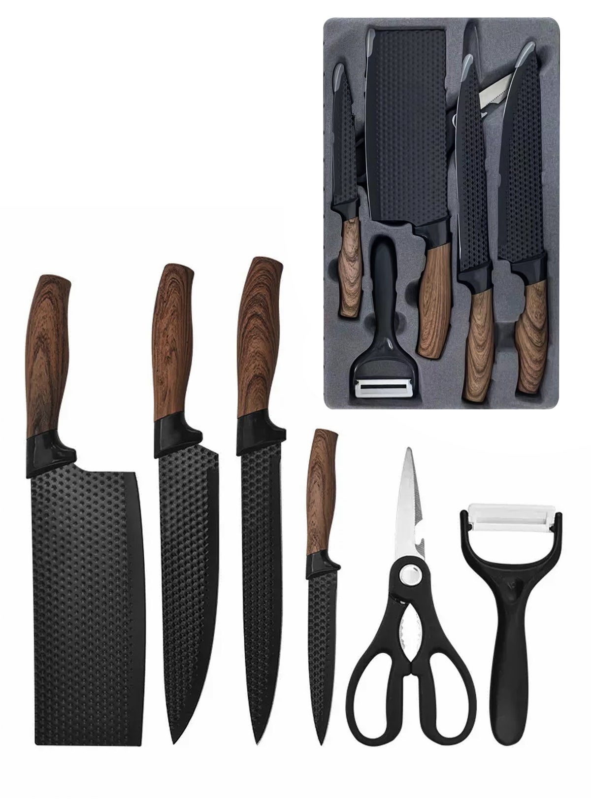 Generic Knife set diamond pattern Set Chef Knife Block Cutting Sets ...