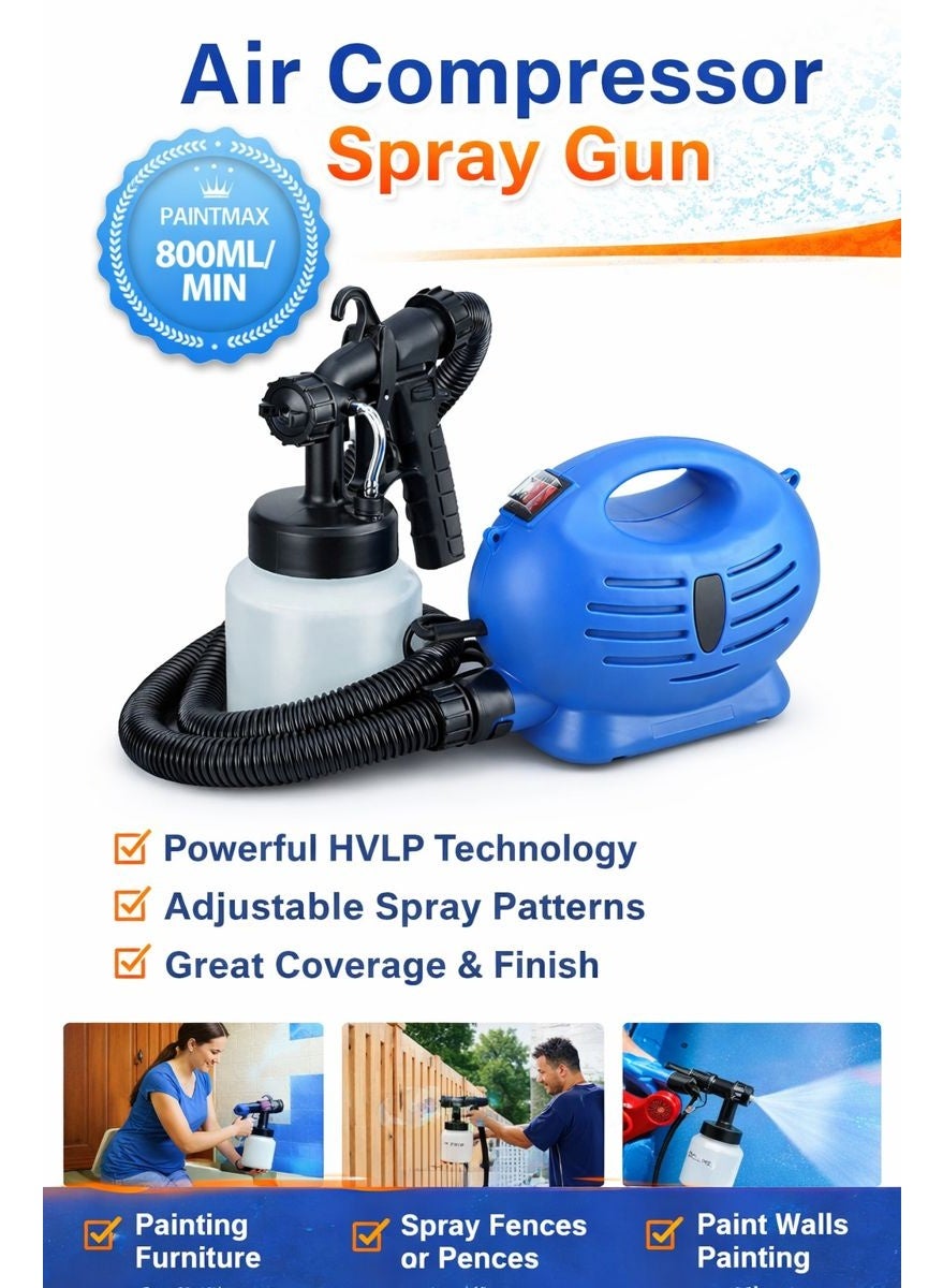 Perfect Electric Air Compressor Spray Gun, 800ML HVLP Paint Sprayer ...