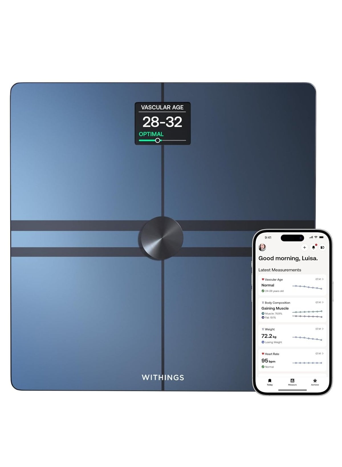 Withings Body Comp -Advanced smart body scale with body composition- BMI, visceral fat readings ...