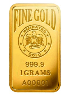 Emirates Gold Emirates 1g Gold Bar Fine Gold 999.9 Purity - 1 Grams ...