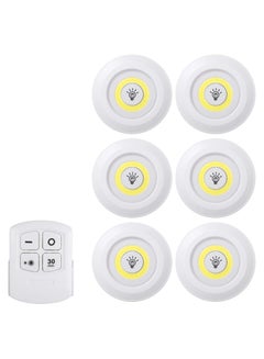 Generic 1W COB LED Puck Light 6 Pack with Remote Controller Brightness ...