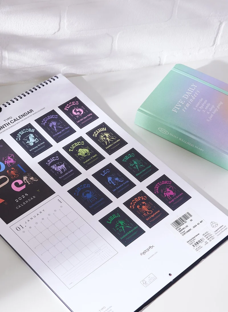 Typo Stationery, 2024 A3 Art Series Calendar, 2024 Zodiac for Women ...