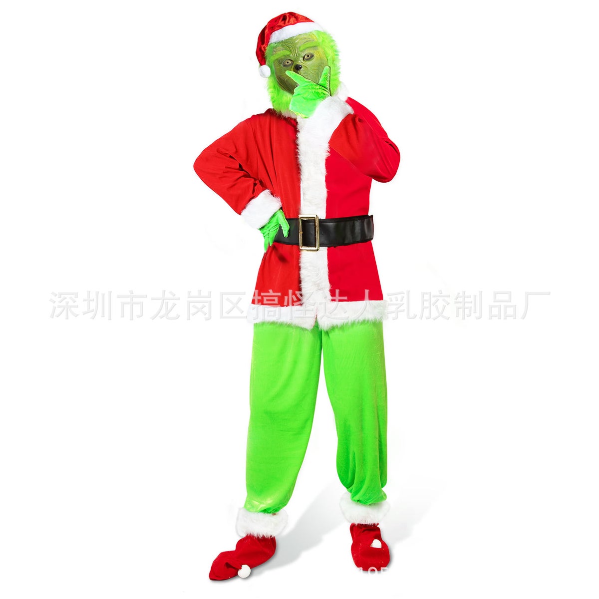Generic Christmas Green Furry Monster Grinch Costume Christmas Carnival ...