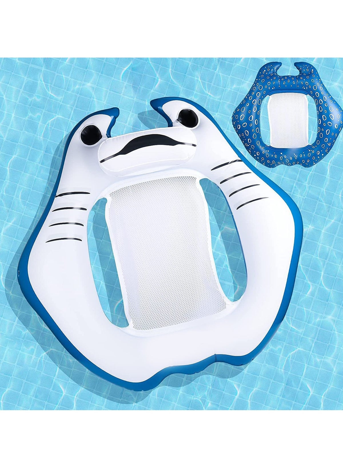 General Inflatable water manta ray floating chair luminous U-shaped ...