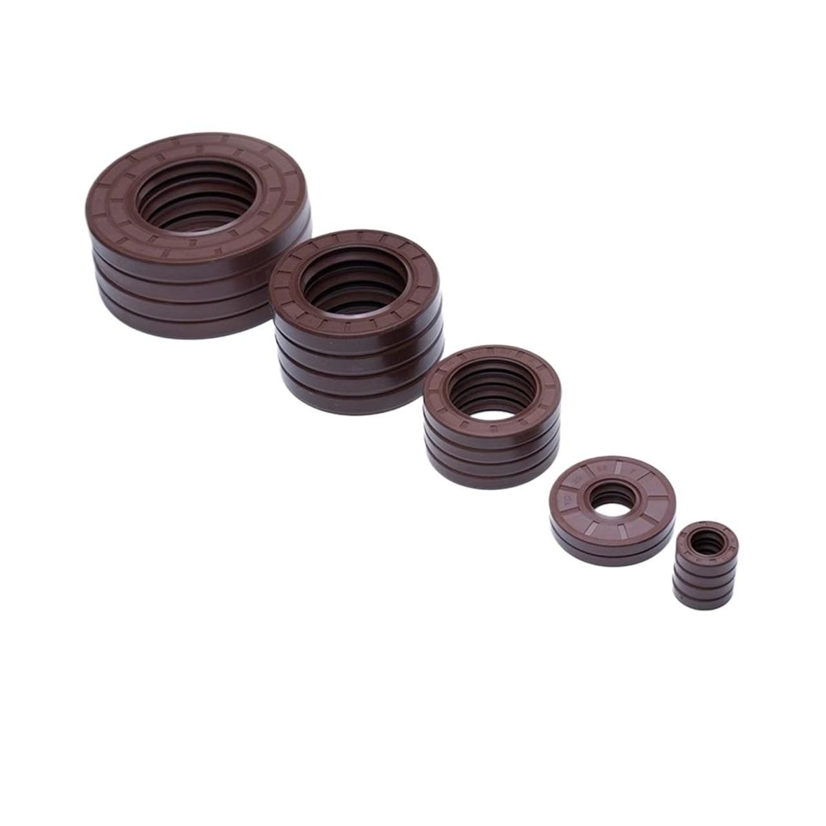 Generic Brown Fluoro Rubber Oil Seal Double Lip With Spring Bearing ...