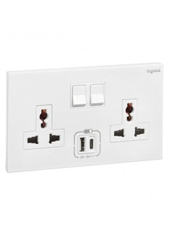 Legrand Universal Switch Socket 2Gang + USB A-Type + C-Type Galion ...
