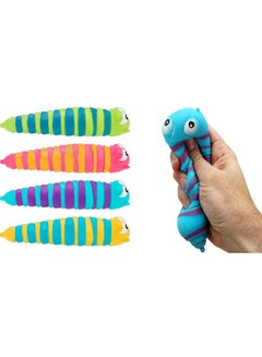 Ja-Ru Squeeze Squishy Sensory Caterpillar Slug Toy (4 Caterpillars ...