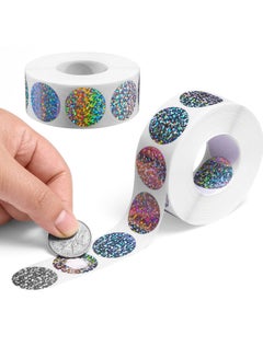 SYOSI 2 Rolls Scratch Offs Sticker Round Silver Hologram Holographic ...
