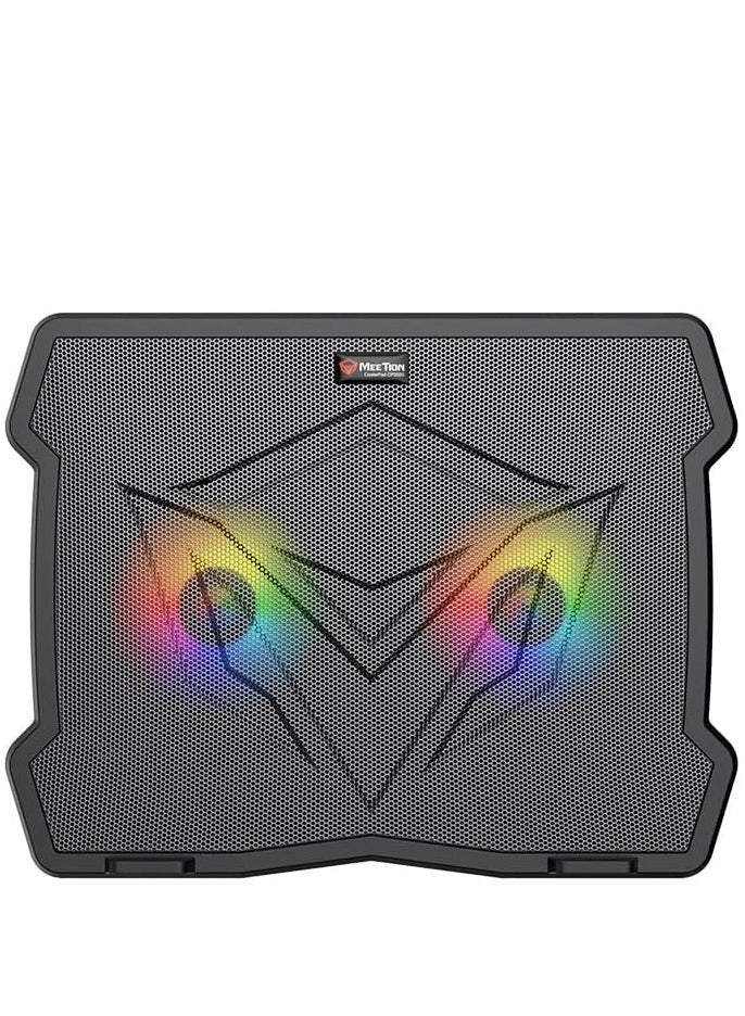 Meetion MEETION CP2020 Cooler Pad Quiet Adjustable RGB Best Gaming Laptop Cooling Pad With Dual ...