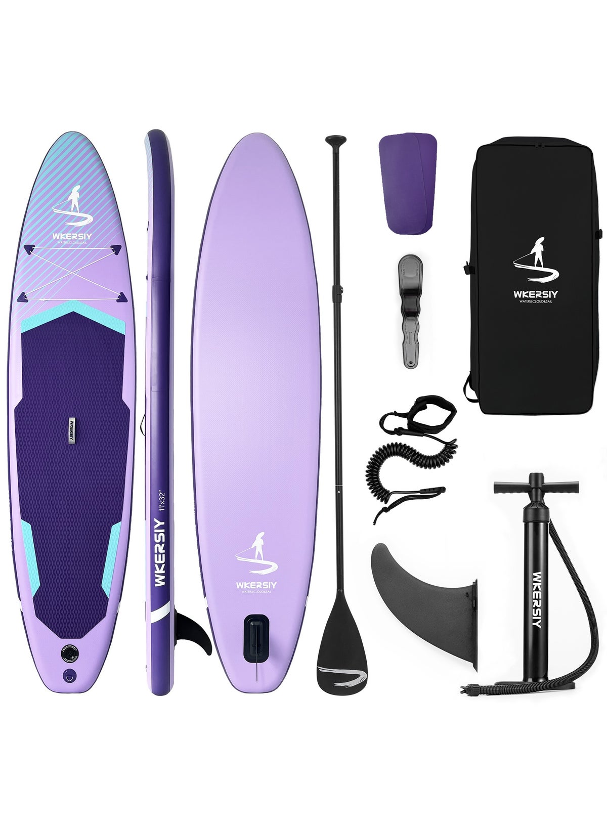 WKERSIY 335CM Purple Inflatable Paddle Board | All-Water Performance ...