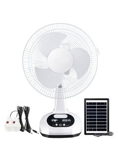 ET-LIFE 12 Inch Table Fan, Multifunctional High Speed Electric Solar ...