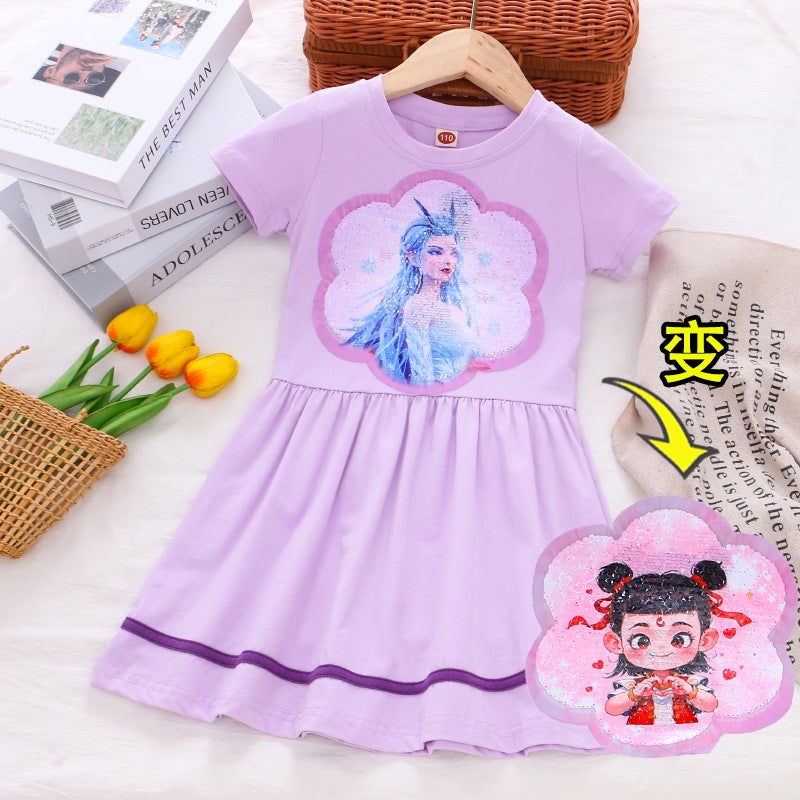 Generic 2025 Girls Summer Cartoon Dress Children'S Summer Cute Short ...