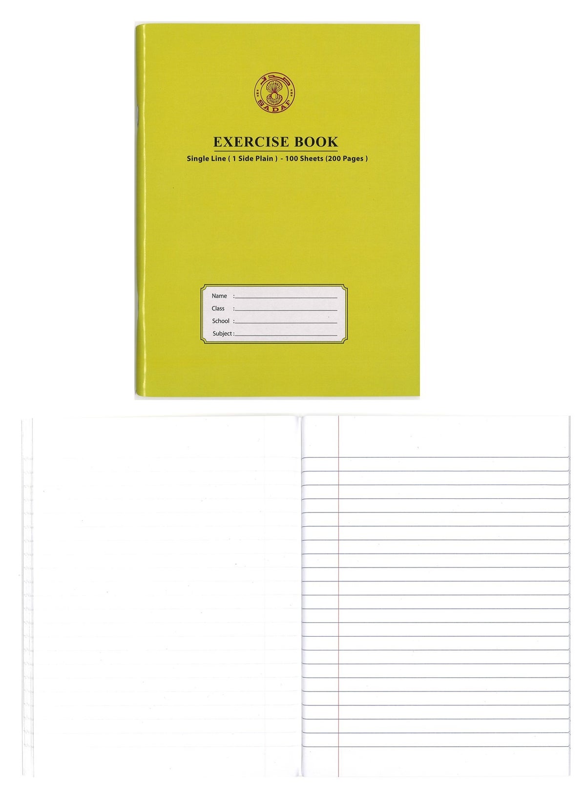 تسوق Sadaf ودفتر تمارين بحجم A5 بسطر واحد مع جانب واحد سادة، 200 صفحة ...